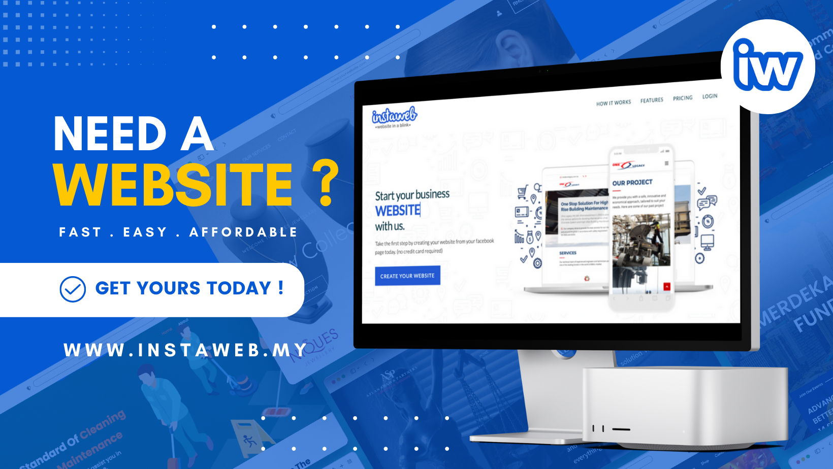 Wizard - Instaweb.my | Manage and Create Website from Facebook Page